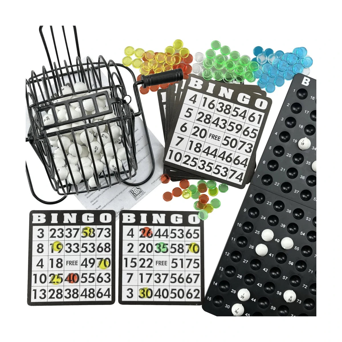 Deluxe Bingo Set – Steel Cage, Large Print Cards & Chips - RGS ...